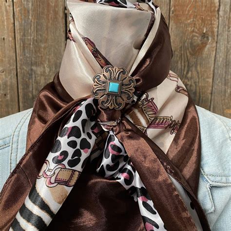 35x35 Tan Animal Print Wild Rag Scarf Wrc2295b W141l Slide