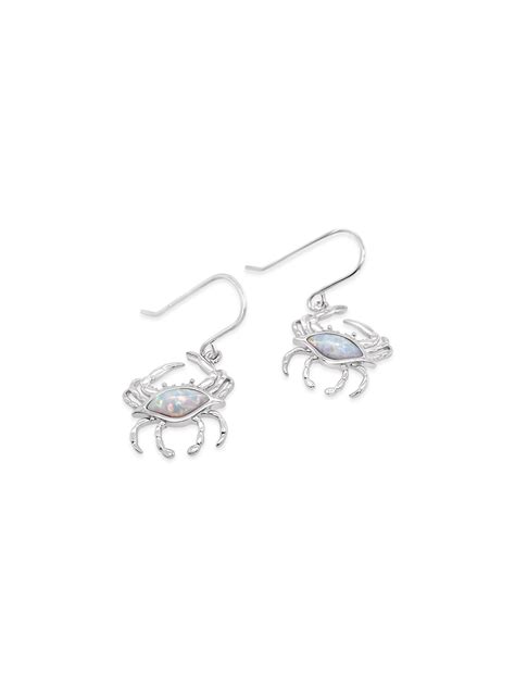 White Opal Crab Earrings D Cole Jewelers Portland Me