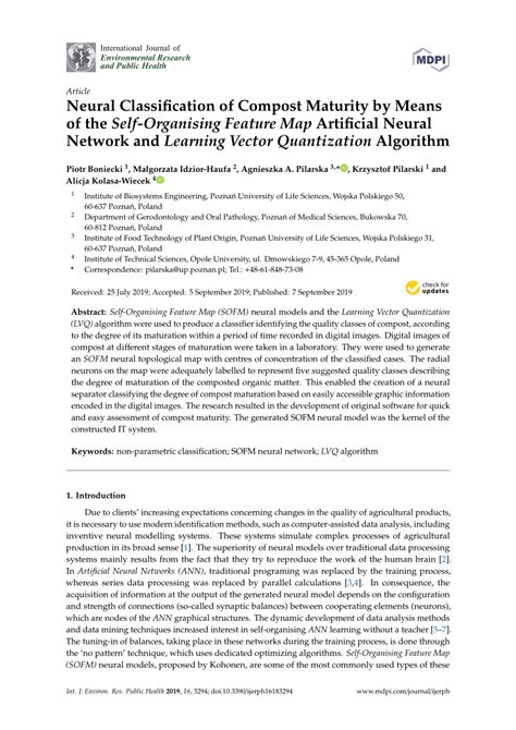Pdf Neural Classification Of Compost Maturity By Means Of The Self