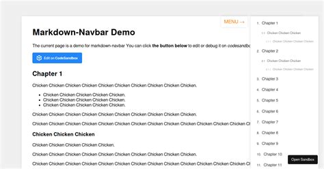 Markdown Navbar Examples Codesandbox
