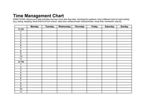 Printable Time Management Forms Printable Forms Free Online