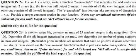 Solved Question 2a For An 1 X N Array Write A Function