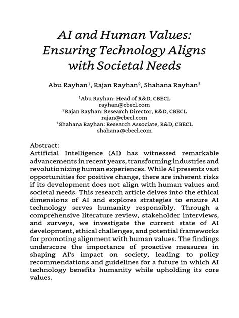 ai and human values ensuring technology aligns with societal needs
