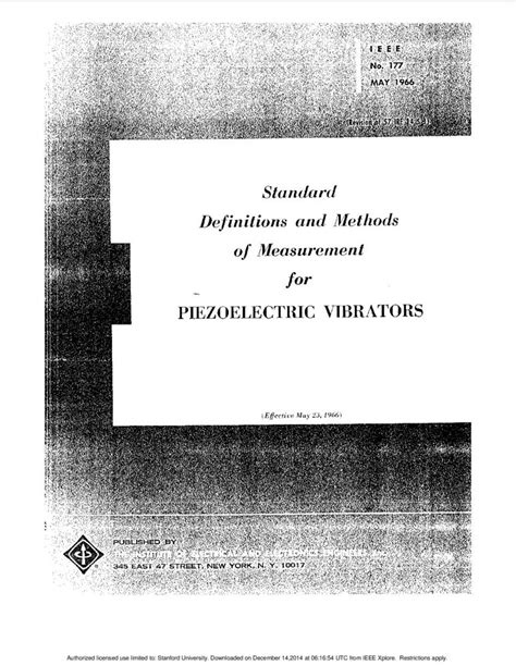 ieee std 177 1966 定义和测量方法 用于压电振动器 标准全文