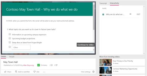 Embedding A Survey Poll Or Quiz Into A Microsoft Stream Video The