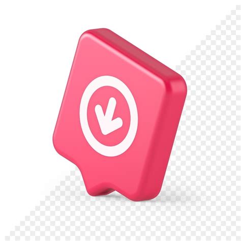 Premium Psd Down Arrow Circle Frame Button Web Interface Pointer