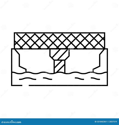 Lattice Bridge Line Icon Vector Illustration Stock Vector Illustration Of Icon Viaduct 331842361