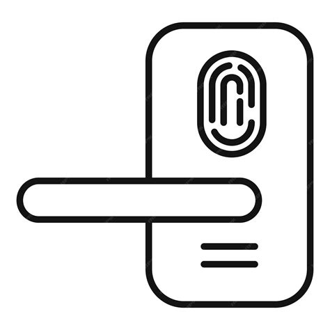 Premium Vector Fingerprint Door Lock Icon Outline Vector Access Approve