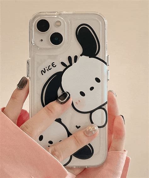 아이폰 나이스 멍멍이 투명 젤하드 심플 귀여운 유니크 하이틴 친구 선물 우정 커플 키치 핸드폰 휴대폰 애플 폰 케이스 아이폰케이스 X Xr 11 12 프로 13 14 프로