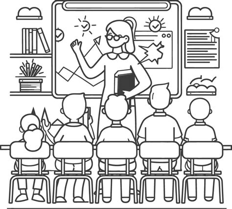 Outline Illustration For Positive Classroom For Teach Black Color Only 44638000 Vector Art At