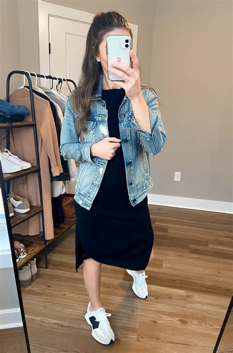 Jean Jacket With Black Dress Penny Pincher Fashion Blog