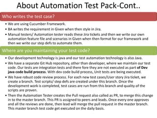 Automation Testing Project And Framework Details PPT