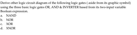 Solved Derive Other Logic Circuit Diagram Of The Following Chegg