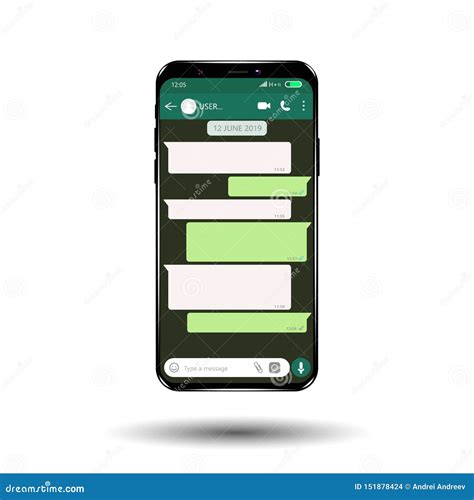 Mobile Ui Kit Messenger Mobile Phone Chat App Template Modern Realistic White And Black