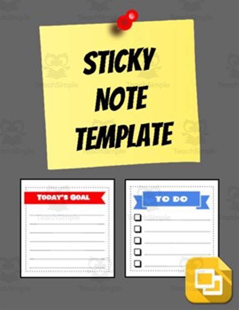 Sticky Note Template Editable In Google Slides By Teach Simple