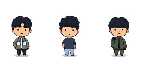 Premium Vector Set Of Cute Chibi Boy Vector