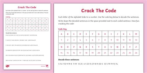 Crack The Code Sentences Activity Teacher Made Twinkl