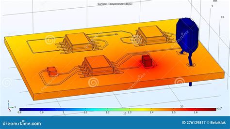 Thermal Analysis Of The Printed Circuit Board Of An Electronic Device Stock Illustration
