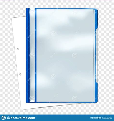 Closed Clear Front Plastic File Folder With White Hole Punched Paper Sheet Document Binder Pvc