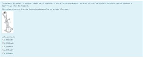 Solved The Rod AB Shown Below Is Pin Supported At Point Chegg