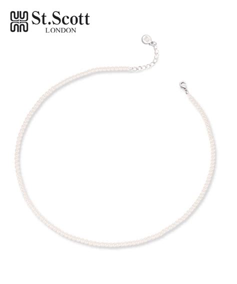 [st Scott 본사정품] 어떤룩에도 잘 어울리는 세인트스코트 크리미 미니진주 3mm 목걸이 Stj Nb1548wg 에이블리