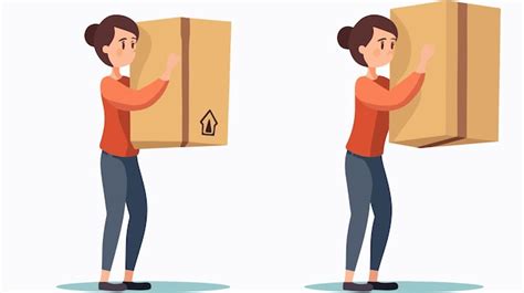 Professional Guide Correct Vs Incorrect Box Handling By A Woman Premium Ai Generated Vector