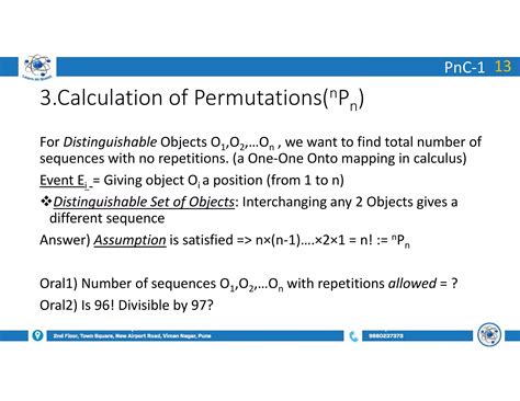 Permutations And Combinations Iit Jee Olympiad Lecture 1 Ppt