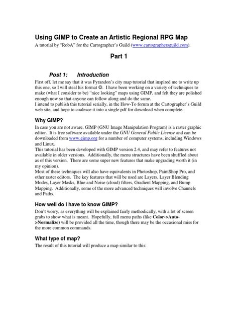 PDF Using GIMP To Create An Artistic Regional RPG Map Part 1 DOKUMEN TIPS