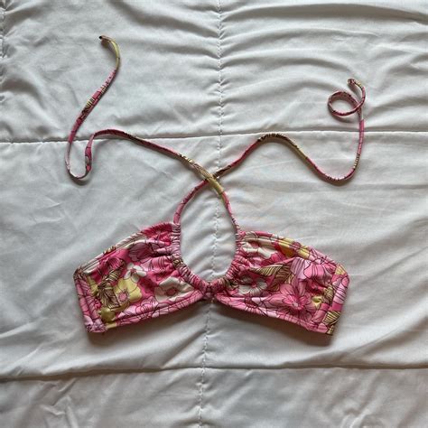 Pink Floral Target Bikini Top Size Small Worn But Depop
