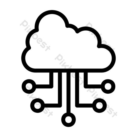 Cloud Computing Icon Line Vector Png Images Ai Free Download Pikbest