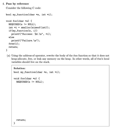 Solved Pass By Reference Consider The Following C Code Chegg
