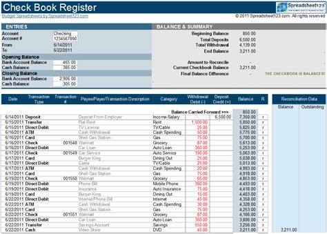 Excel Accounting Spreadsheet — Db