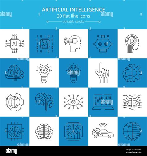 Artificial Intelligence And Machine Learning Line Icon Stock Vector Image And Art Alamy