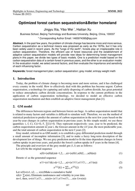 Pdf Optimized Forest Carbon Sequestrationandbetter Homeland