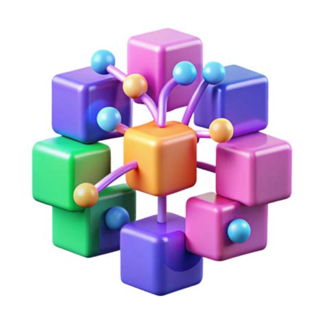Colorful 3d Render Of Interconnected Cubes Abstract Background Image