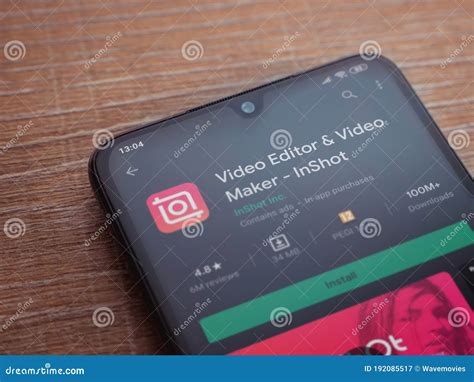 Inshot Video Editor And Movie Maker App Play Store Page On Smartphone
