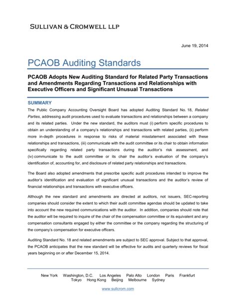 Pcaob Auditing Standards