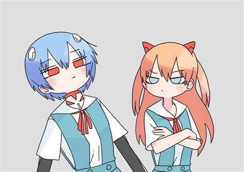 Souryuu Asuka Langley And Ayanami Rei Neon Genesis Evangelion Drawn By Abe Tomomi Danbooru