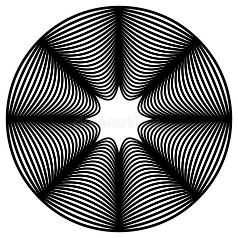 Circular Radiating Abstract Shape Motif Geometric Design Elem Stock Vector Illustration Of