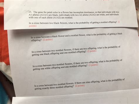 Solved 15 The Gene For Petal Color In A Flower Has