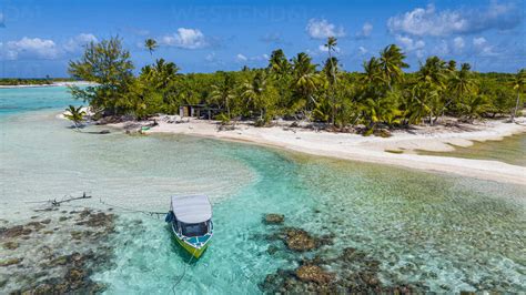 Aerial Of The Blue Lagoon Rangiroa Atoll Tuamotus French Polynesia