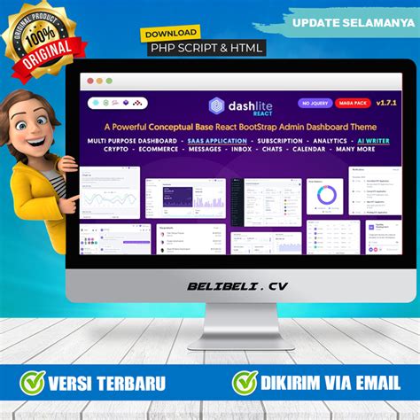 jual bootstrap 5 [ dashlite ] react admin dashboard template shopee