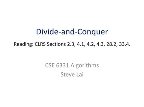Pdf Divide And Conquerweb Cse Ohio ~lai 1 6331 2 Divide And Conquer Pdf · A Natural