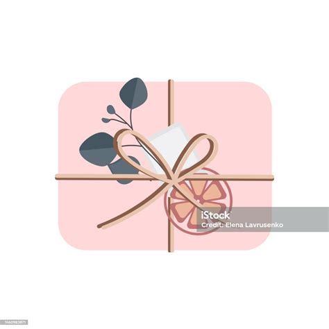 크리스마스와 생일 선물 상자 상위 뷰입니다 Diy 선물 상자에는 사진 오렌지 조각 꼬기 활 유칼립투스 가지가 있습니다 Diy에 대한 스톡 벡터 아트 및 기타 이미지 Istock