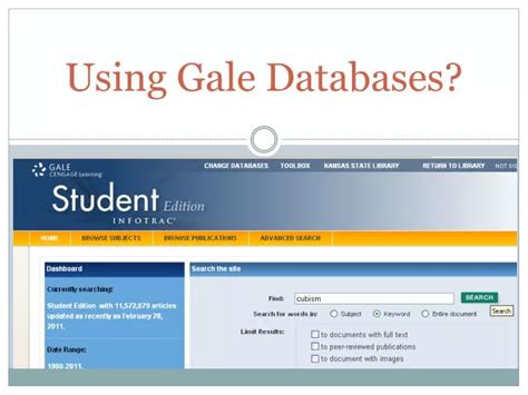 PPT Using Gale Databases PowerPoint Presentation Free Download ID 2502961