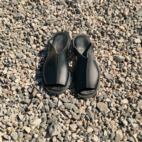 Black Slide Sandals Handmade Leather Women Shoes For Summer Etsy