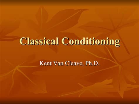 Classical And Operant Conditioning Ppt