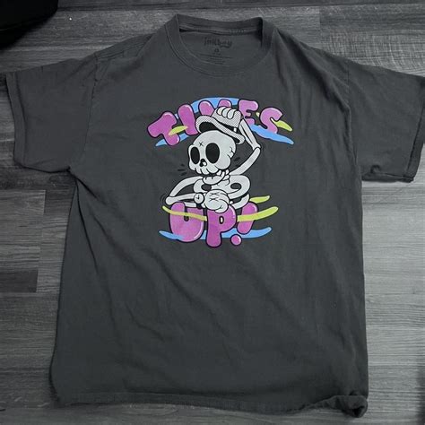 Spencers Inkboy Times Up Skeleton Graphic Tee No Depop