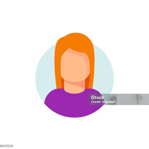 동그라미 아이콘 벡터 일러스트 레이 션에 여자 얼굴입니다 아바타 또는 절연 내 계정 여성 캐릭터 아이콘의 아이디어 여자 머리