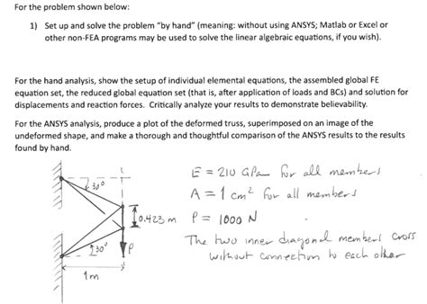 Solved For The Problem Shown Below Set Up And Solve The Chegg